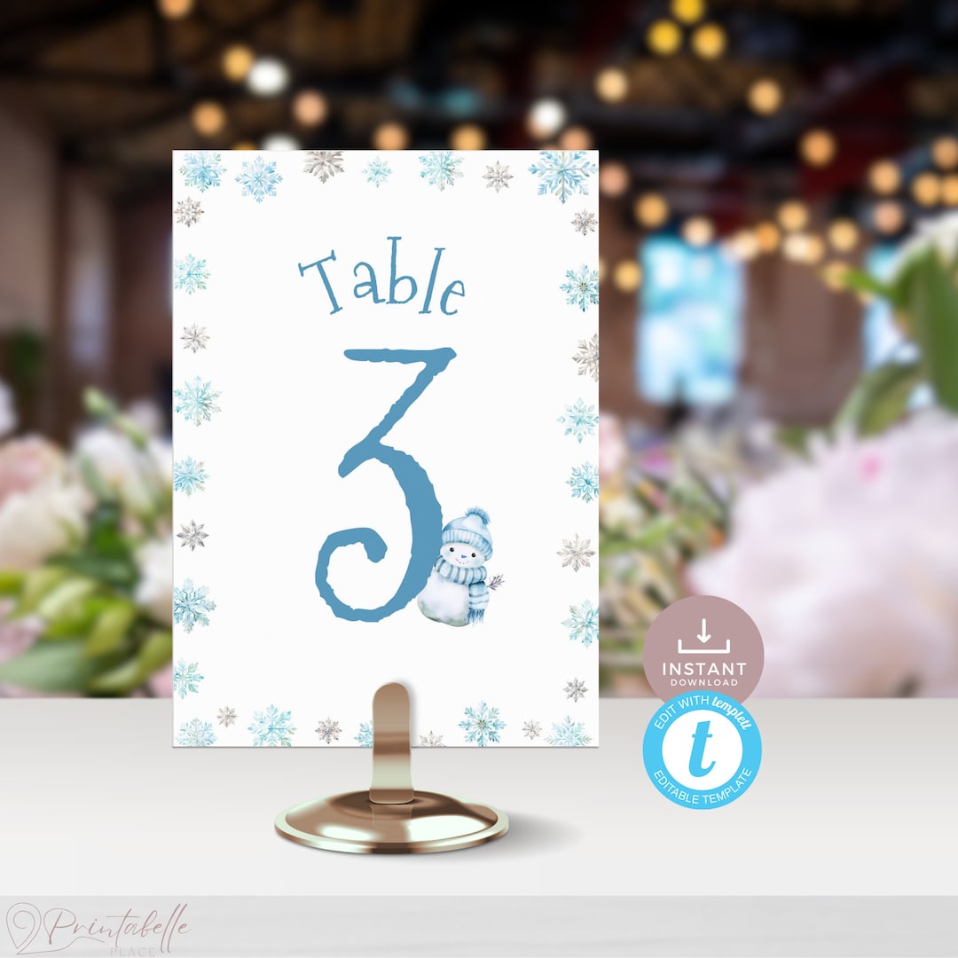 Winter Wonderland Table Numbers for Your Winter Themed Decor With ...