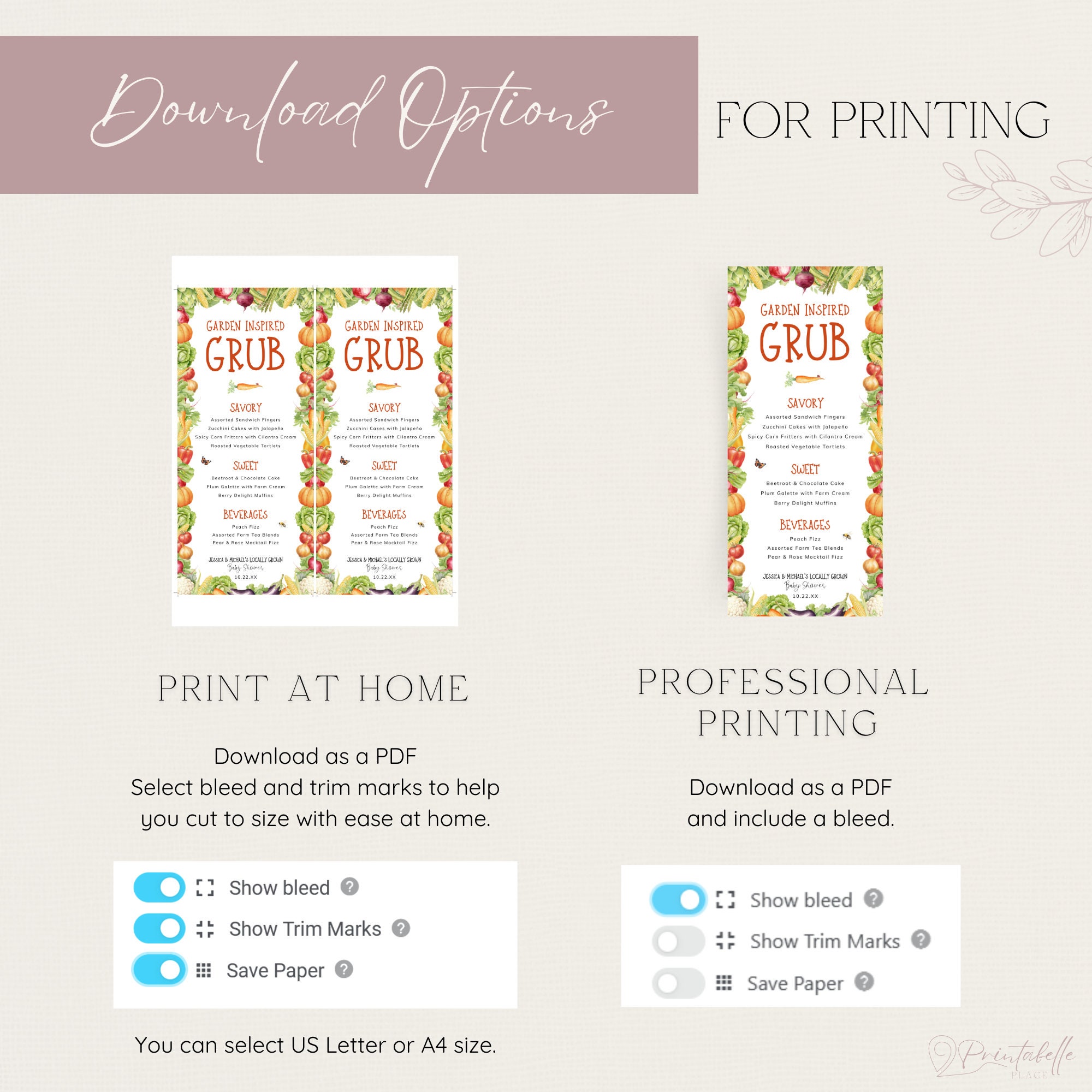Farmers Market Menu Editable Template for Your Locally Grown Decor and ...