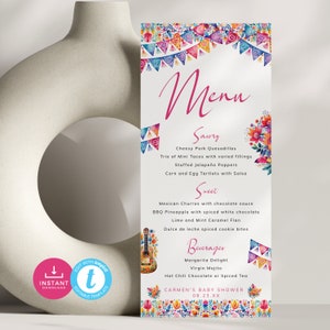 Mexican Themed Menu Template, Fiesta Food and Drink List, Cielito Lindo ...