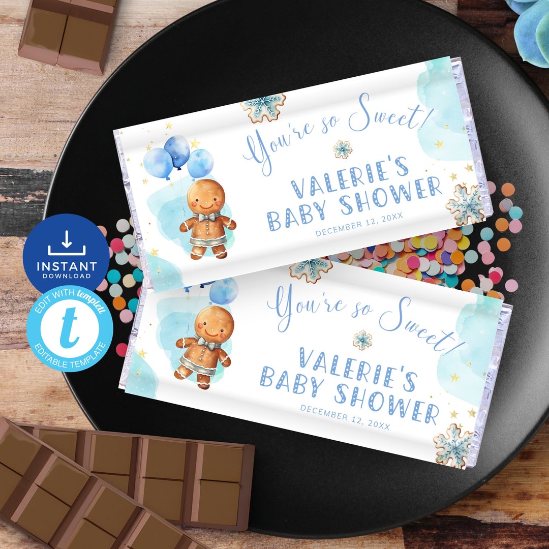 Gingerbread Boy Candy Wrapper Template, Christmas Cookie Chocolate ...
