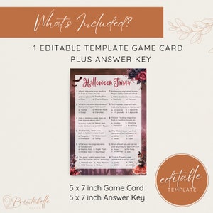 Halloween Trivia Game Printable, Witchy General Knowledge Quiz, Gothic ...