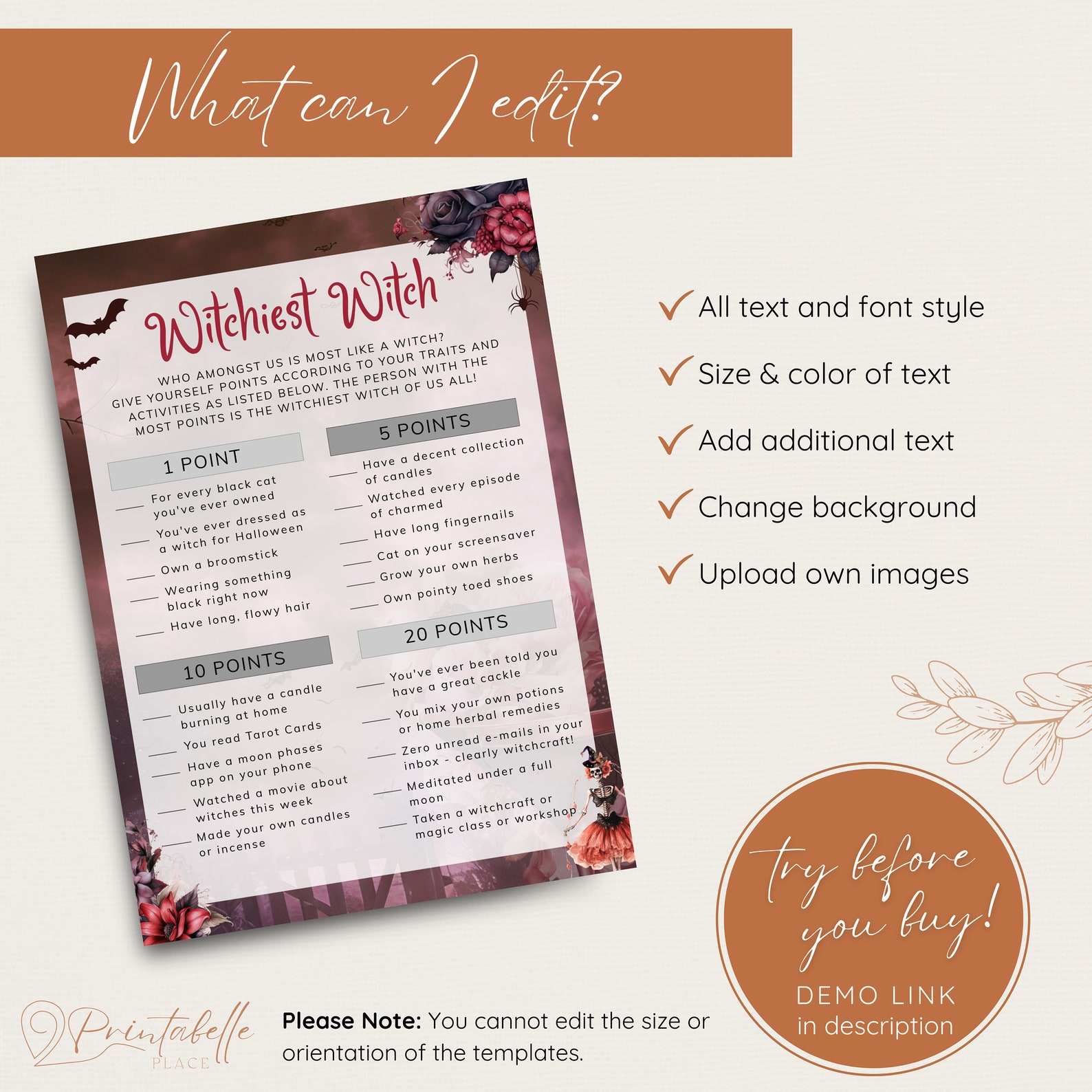 Witchy Halloween Games Bundle, Drink up Witches Activity Pack, Gothic ...