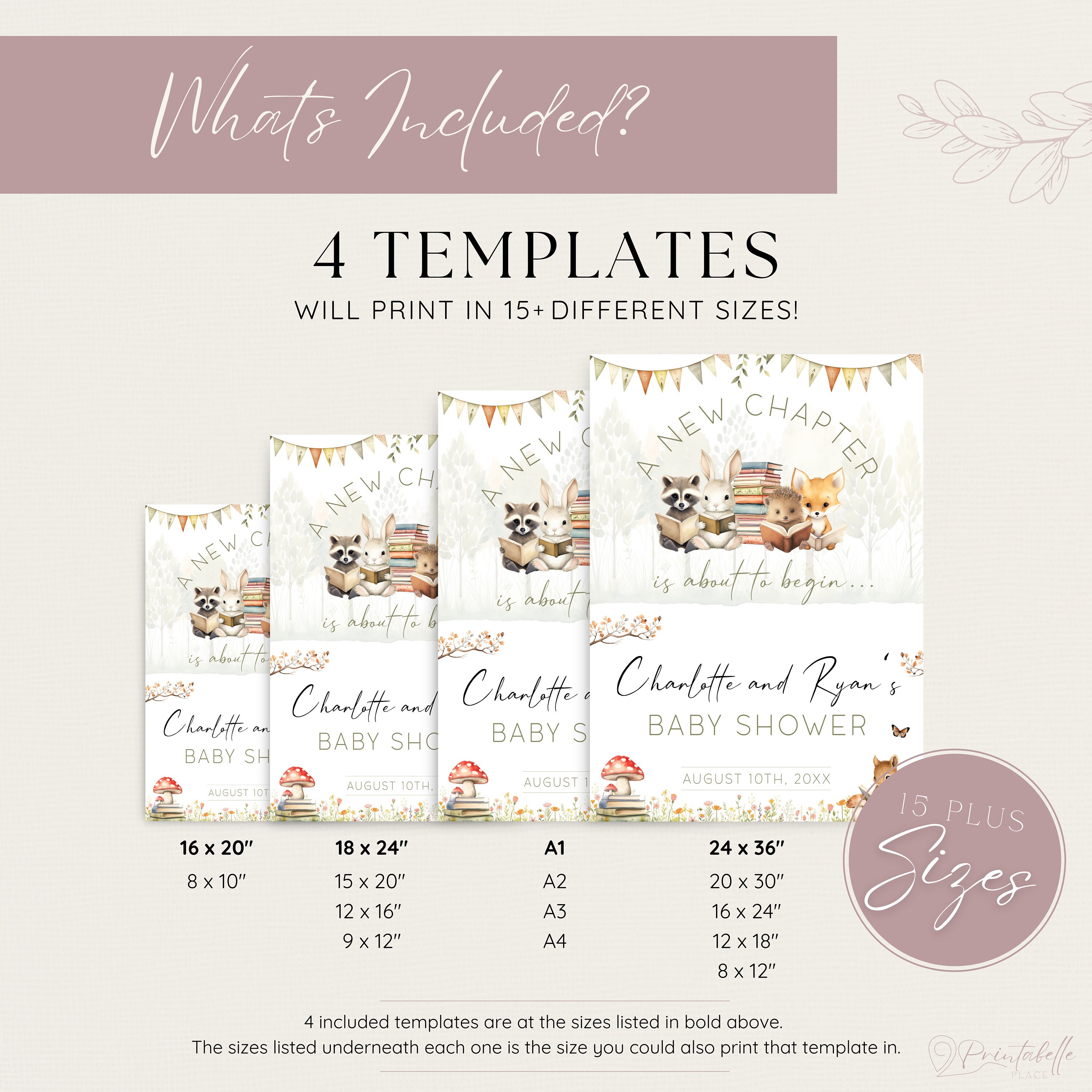 A New Chapter Baby Shower Welcome Sign, Storybook Themed Poster Signage ...