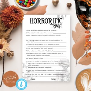 Horror Movie Trivia Quiz, Halloween Game for Teens and Adult Party ...