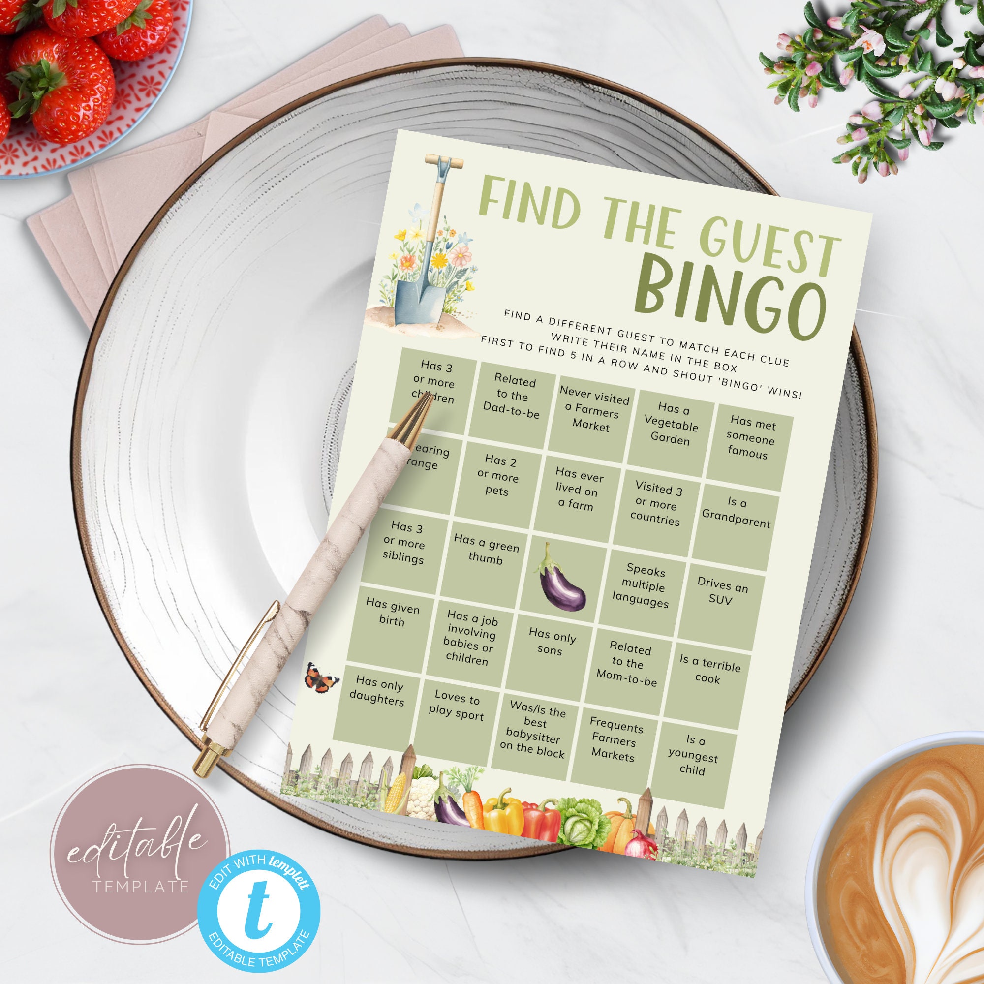 Locally Grown Find the Guest Human Bingo Card Template for Your Sage ...