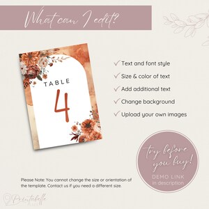 Terracotta Table Number Sign, Fall Table Name Cards, Autumn Décor ...