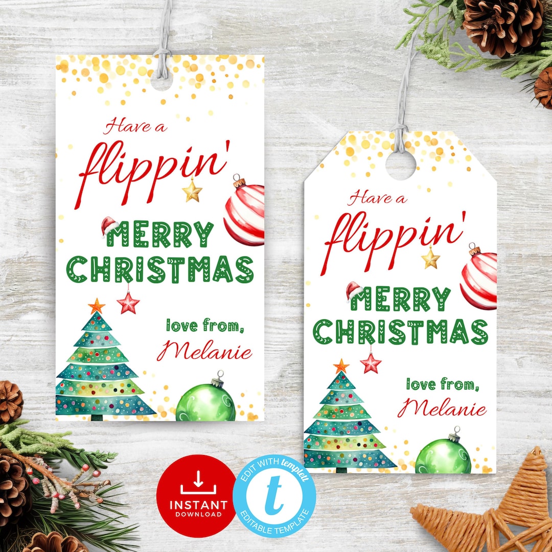 Christmas Spatula Tag, Flippin' Merry Christmas Gift Tag, Funny Holiday ...