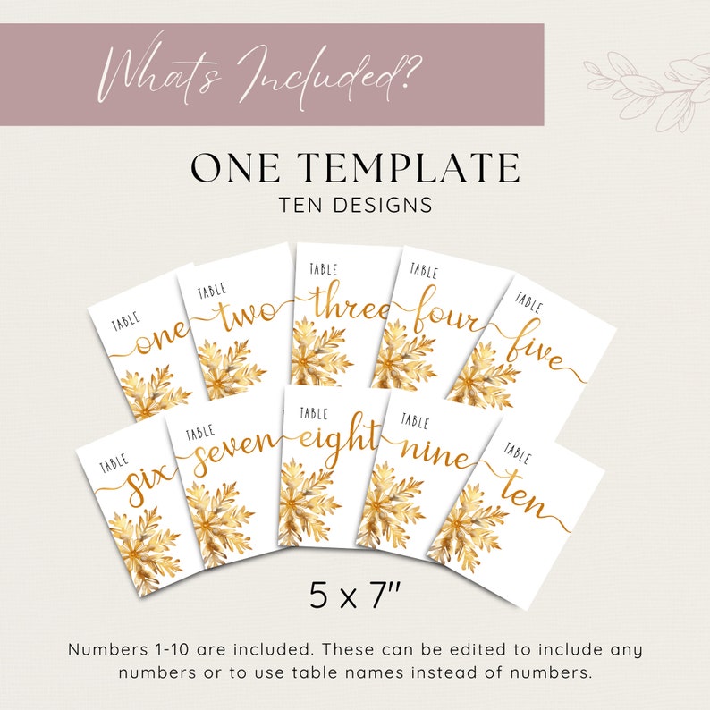 Snowflake Table Numbers Template for Your Winter Themed Table Decor in ...