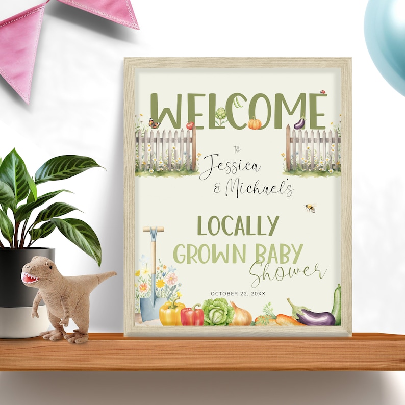 Locally Grown Baby Shower Welcome Sign for Your Farmers Market Theme ...