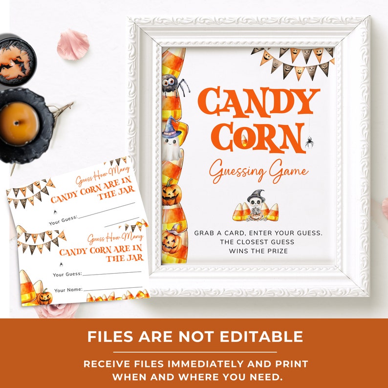 Candy Corn Guessing Game, How Many Candy Corn Are in the Jar, Halloween ...
