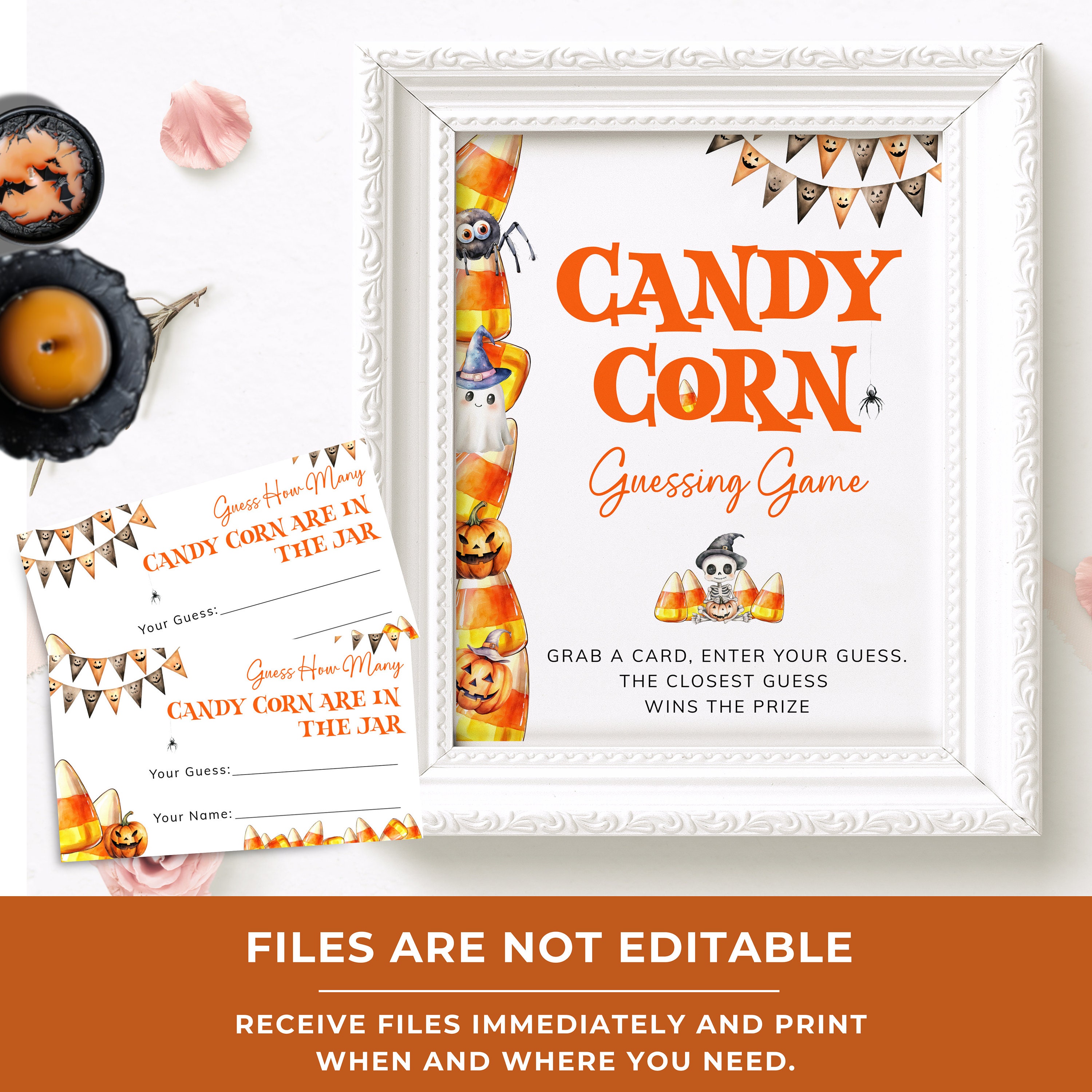 Candy Corn Guessing Game, How Many Candy Corn Are in the Jar, Halloween ...