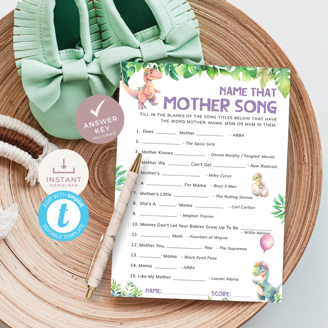 Dinosaur Name That Mother Song, Guess the Song With Mom in the Title ...