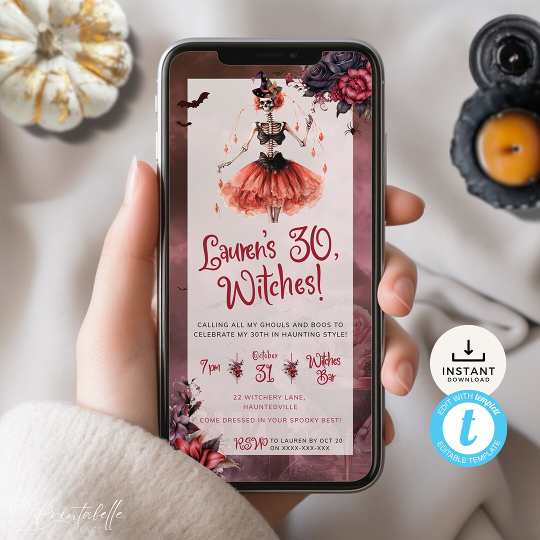 30th Birthday Electronic Invitation Halloween Themed, I'm 30 Witches ...