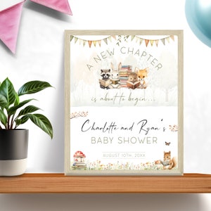 A New Chapter Baby Shower Welcome Sign, Storybook Themed Poster Signage ...