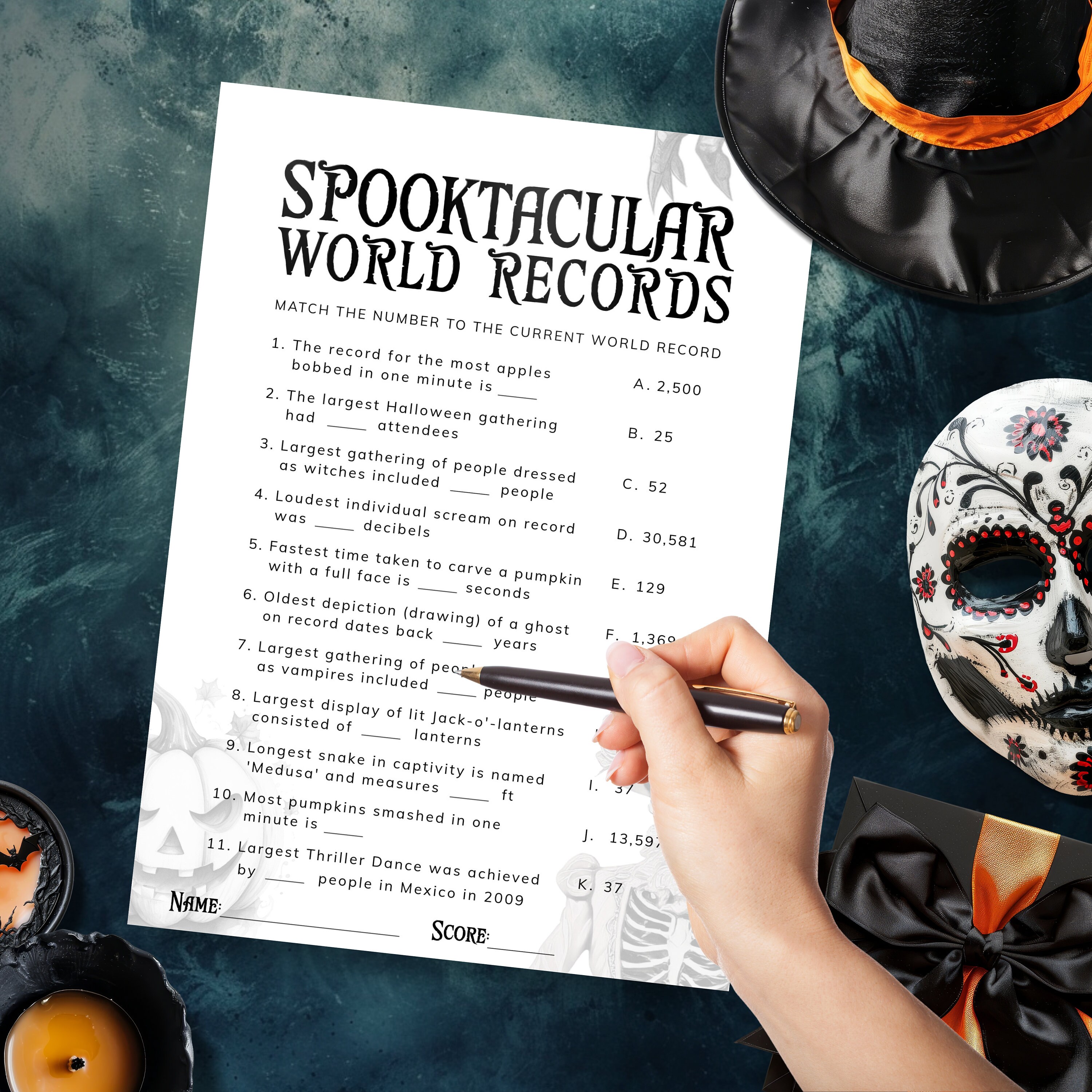 Halloween Game Spooktacular World Records Match, Spooky Games Night for ...