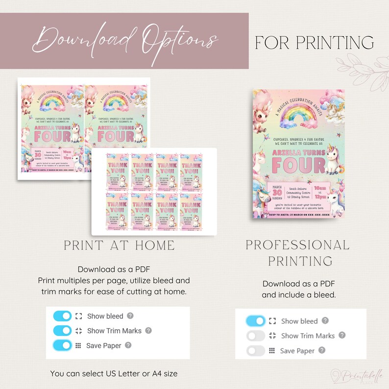 Unicorn and Rainbow Birthday Party Bundle: Magical Pastel Theme ...