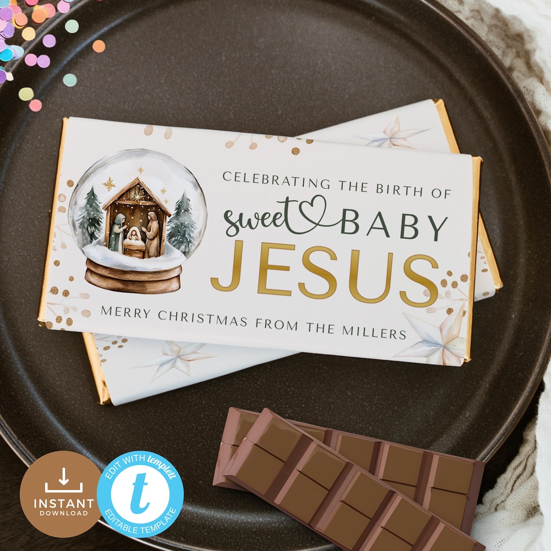 Christmas Candy Bar Wrappers Nativity, Religious Chocolate Bar Wrap ...