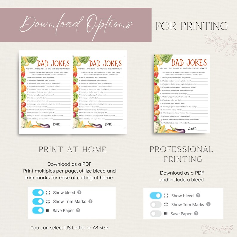 Locally Grown Dad Jokes Trivia Game Template for Farmers Market Baby ...