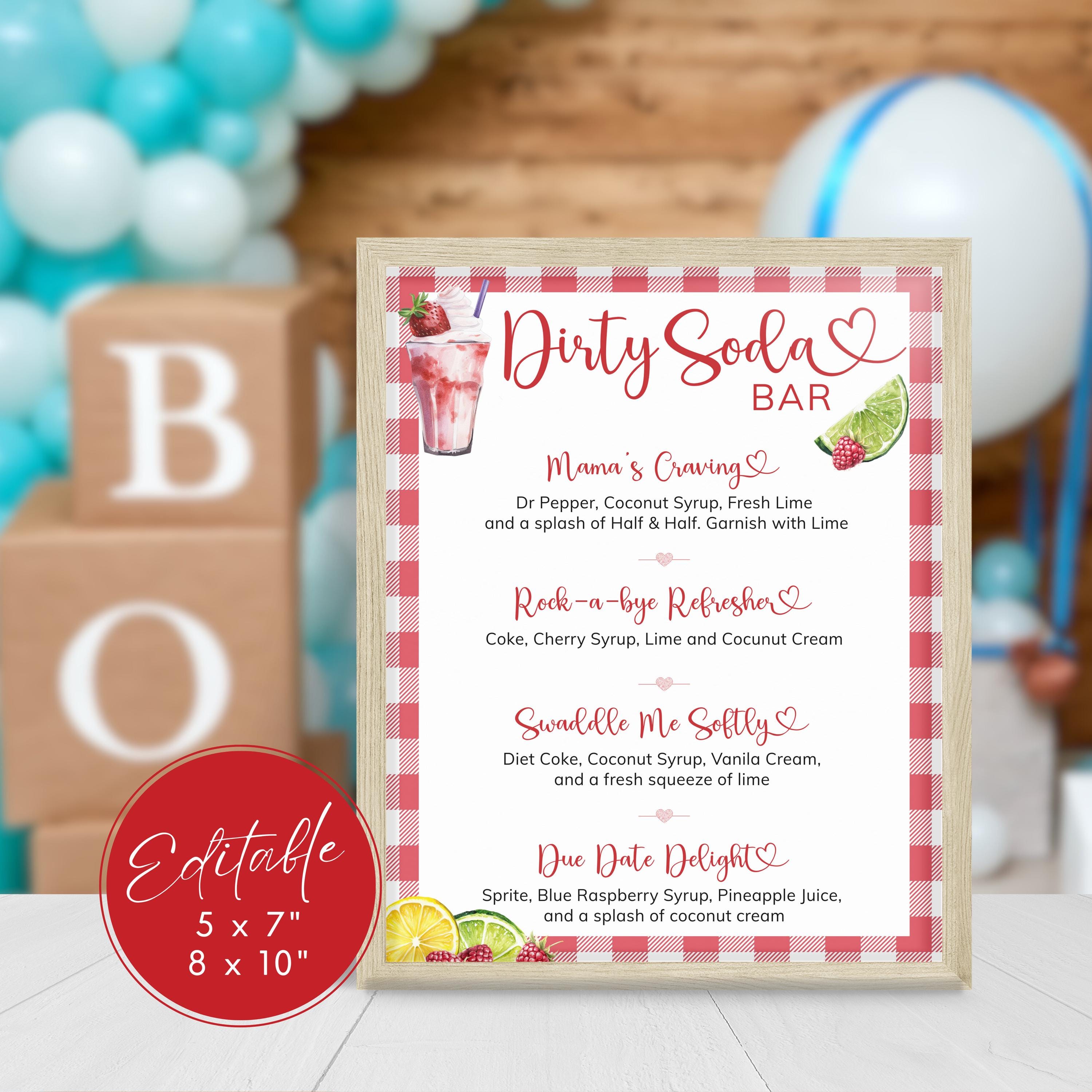 Dirty Soda Menu Template Baby Shower, Drinks Menu Printable, Dirty Soda ...