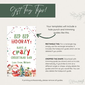 Crazy Straw Christmas Tag, Christmas Straw Gift Tag, Sip Sip Hooray ...