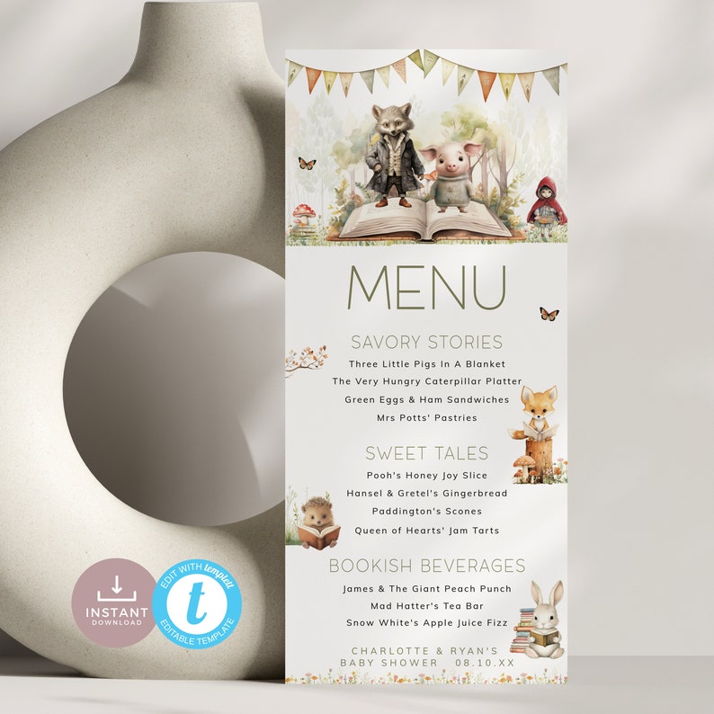 Storybook Menu Template, A New Chapter is About to Begin, Fairytale ...