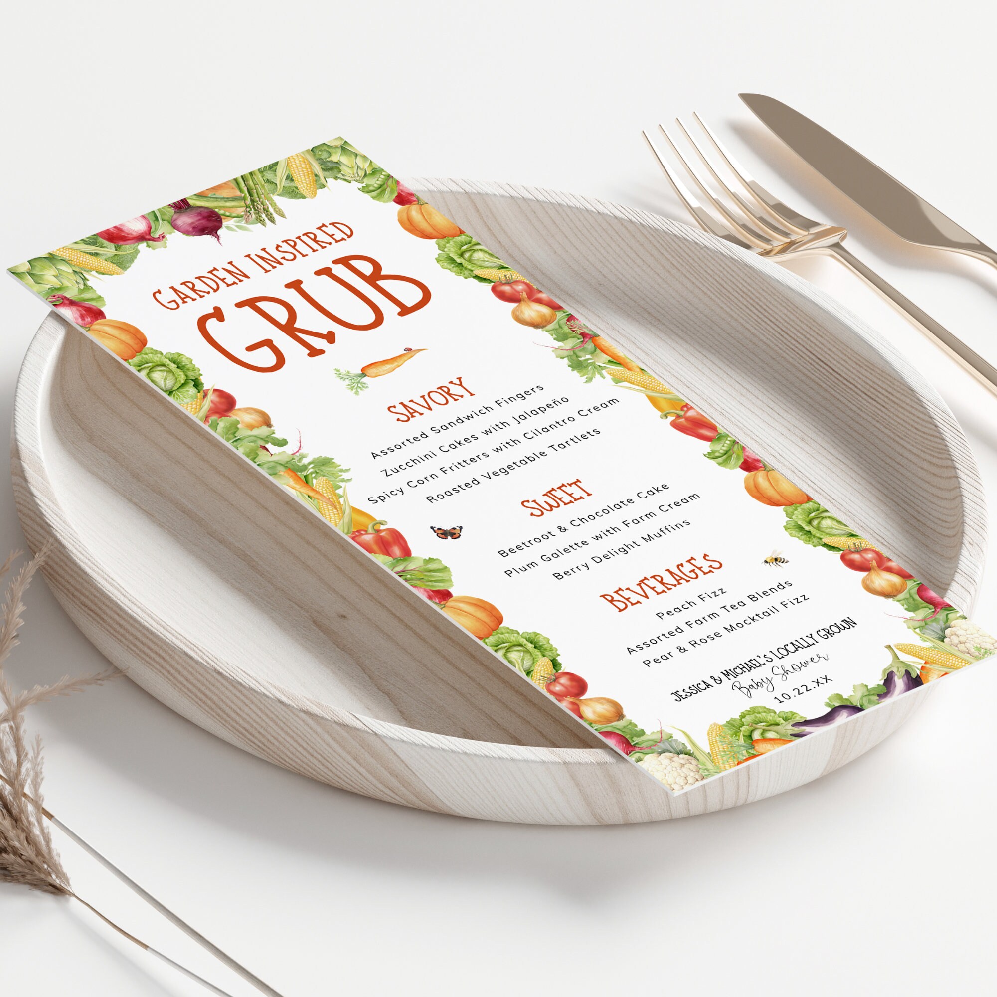 Farmers Market Menu Editable Template for Your Locally Grown Decor and ...