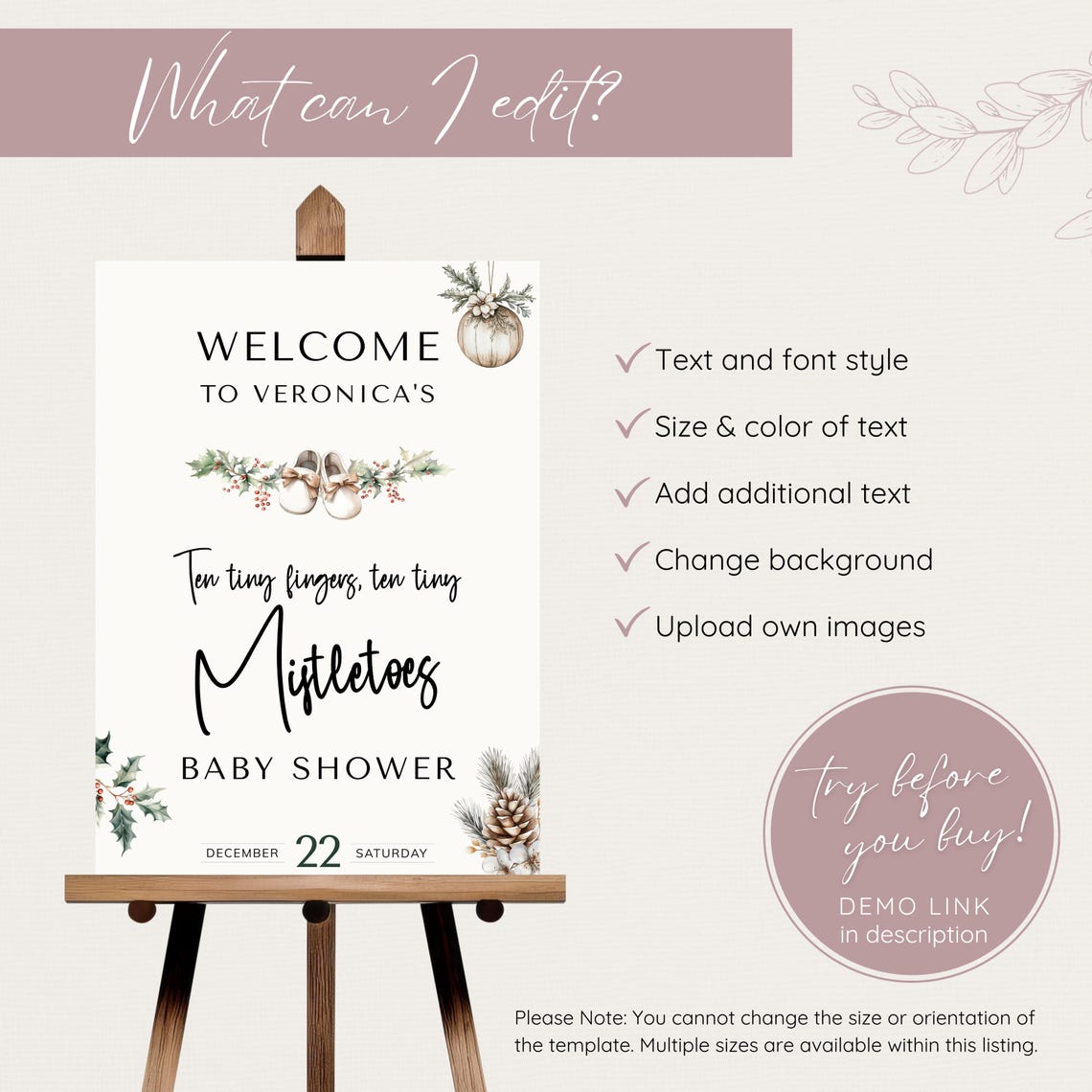 Scandi Christmas Baby Shower Welcome Sign, Christmas Sentiment Poster ...