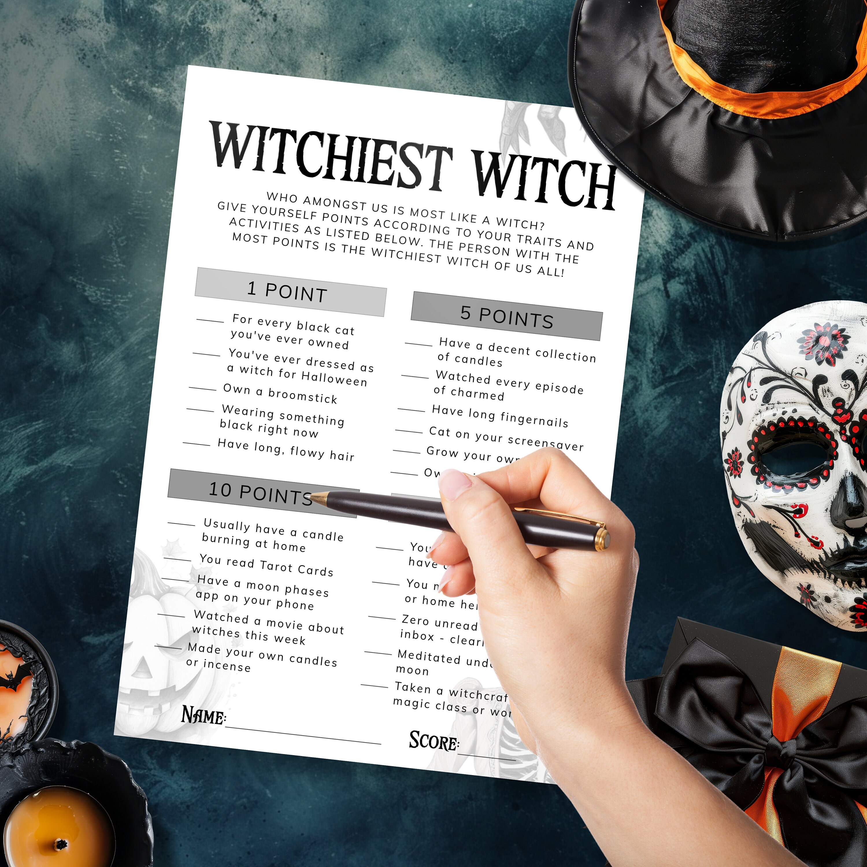 Halloween Witch Icebreaker Game, Witchiest Witch Test, Funny Points ...
