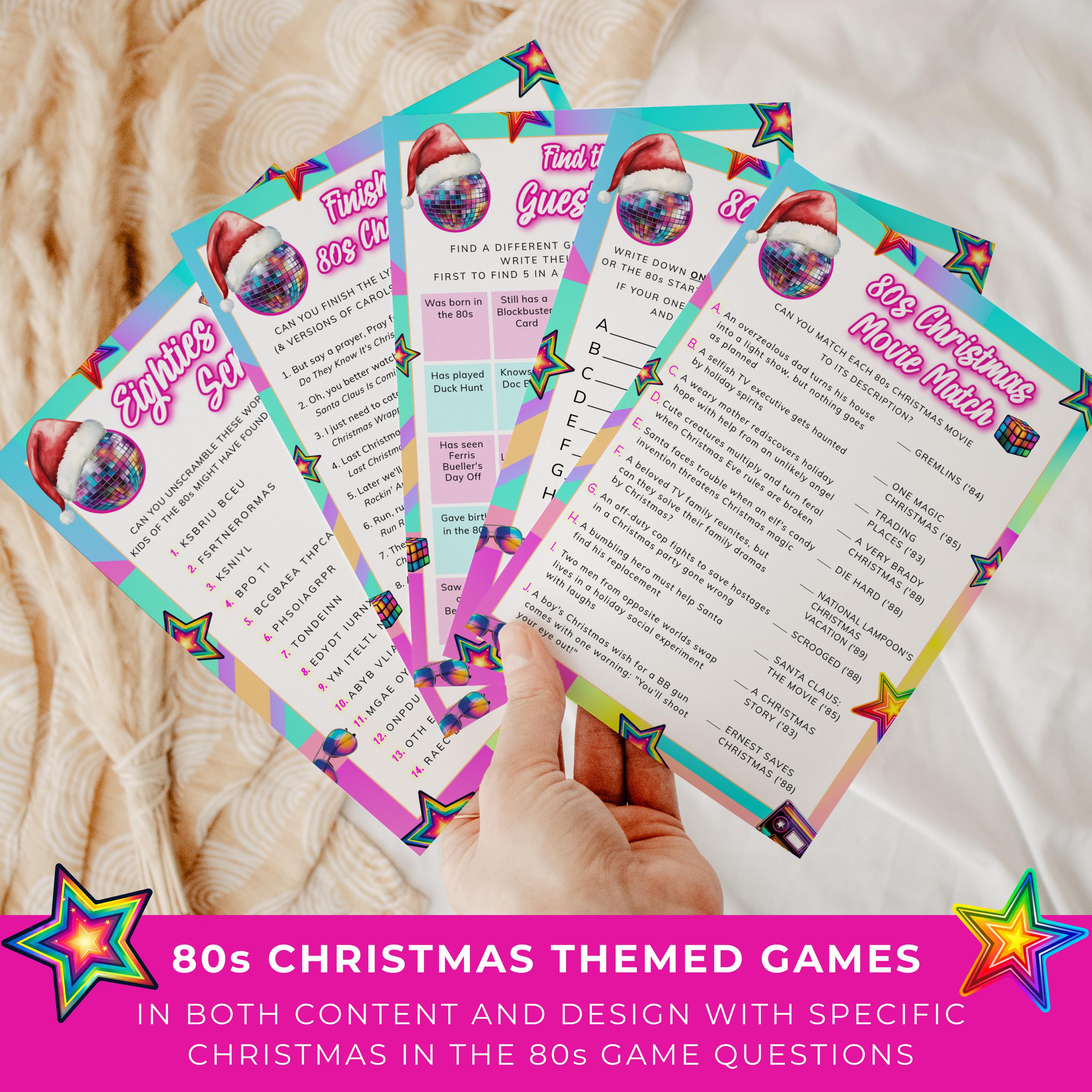 80s Christmas Party Games Bundle, Eighties Games Pack for Teens and ...