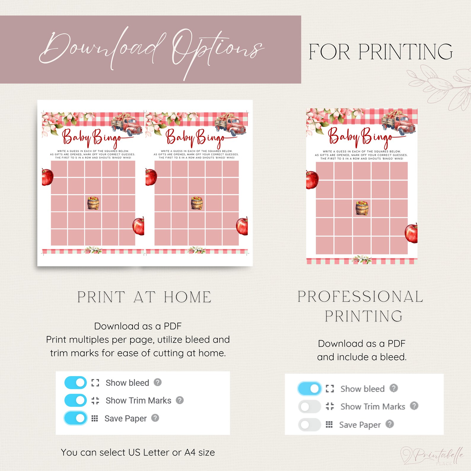 Apple of Our Eye Baby Shower Bingo Template, Red Apple Gift Guessing ...