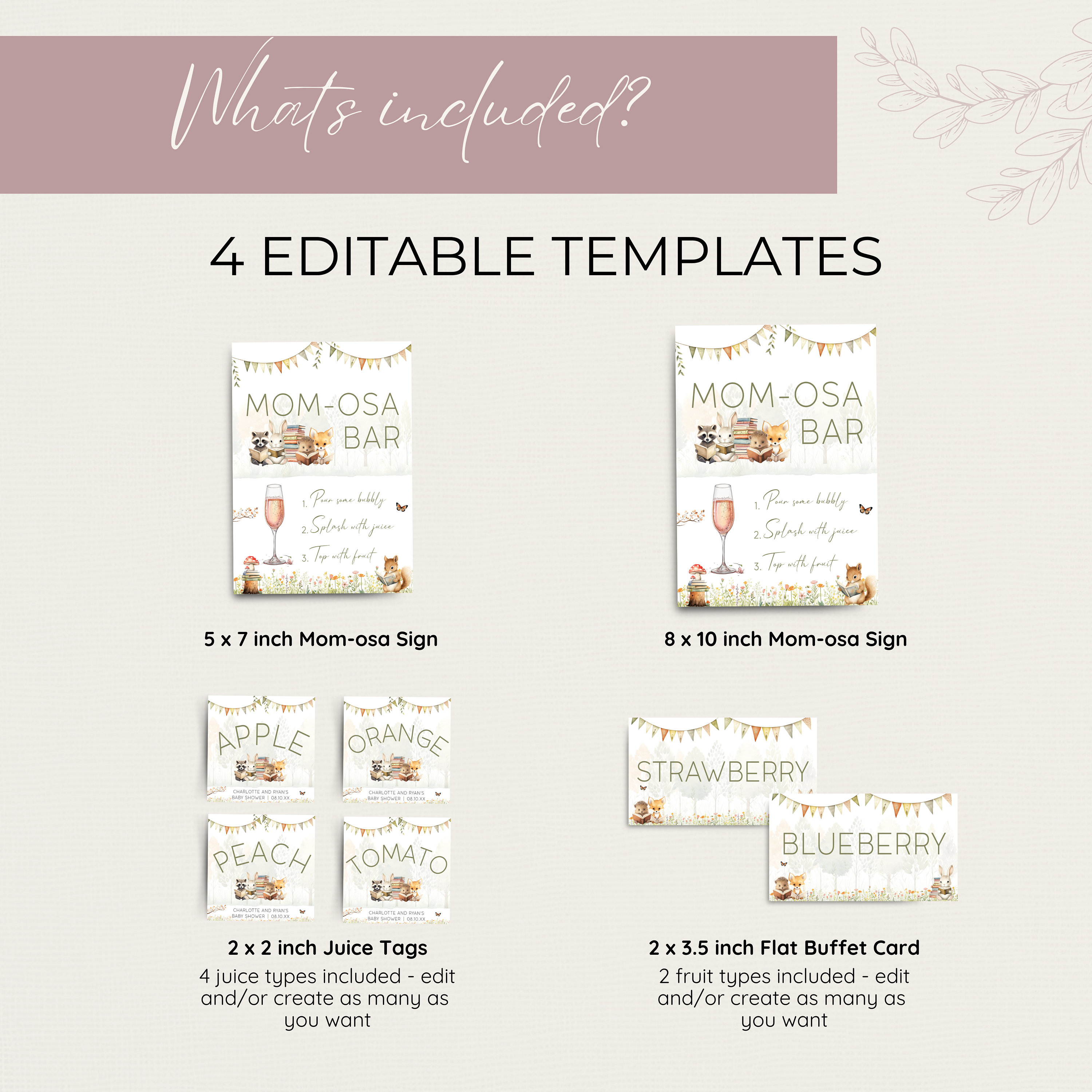 Mimosa Bar Sign and Labels, A New Chapter is About to Begin Momosa Pack ...