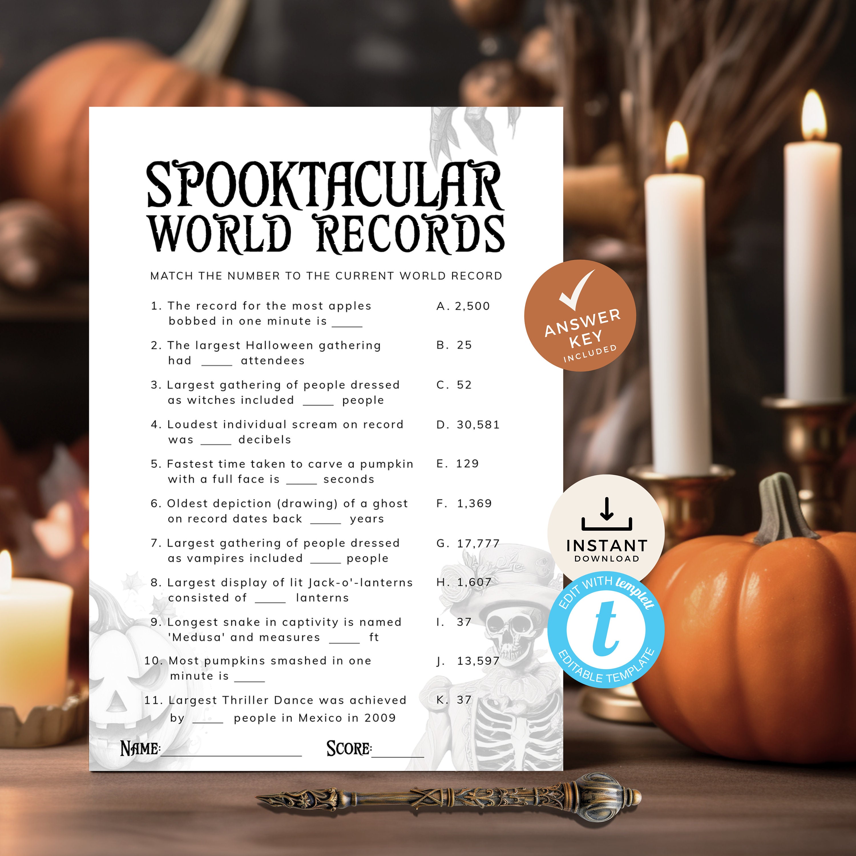 Halloween Game Spooktacular World Records Match, Spooky Games Night for ...