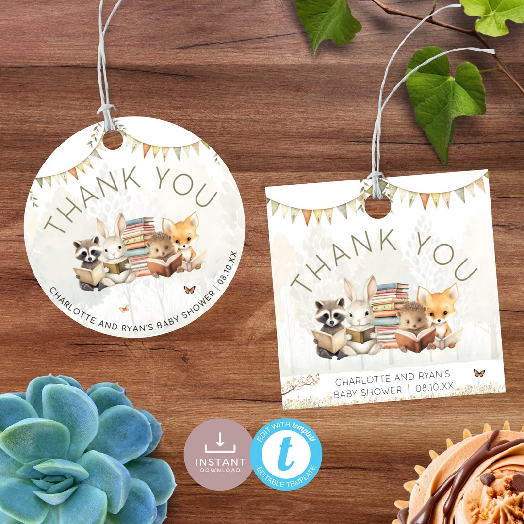 Storybook Baby Shower Thank You Tags, A New Chapter is About to Begin ...