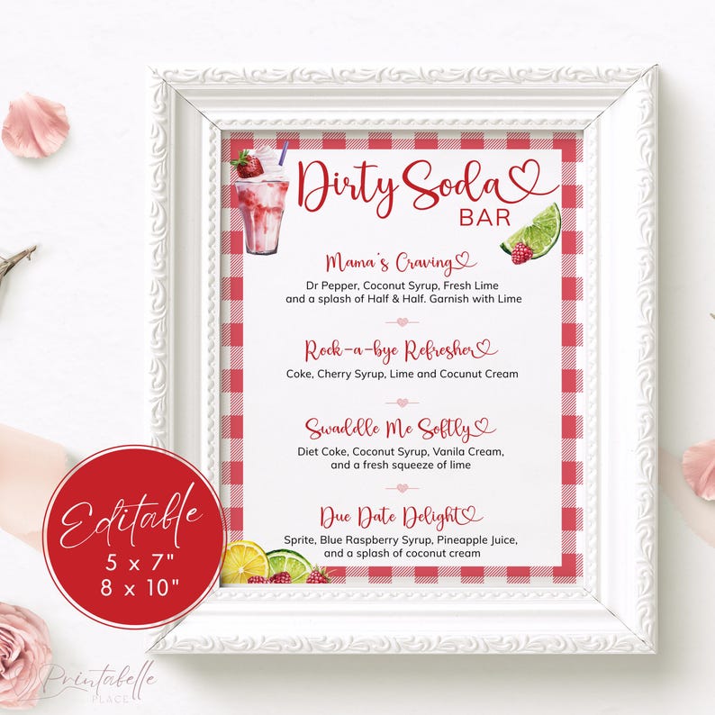 Dirty Soda Menu Template Baby Shower, Drinks Menu Printable, Dirty Soda ...