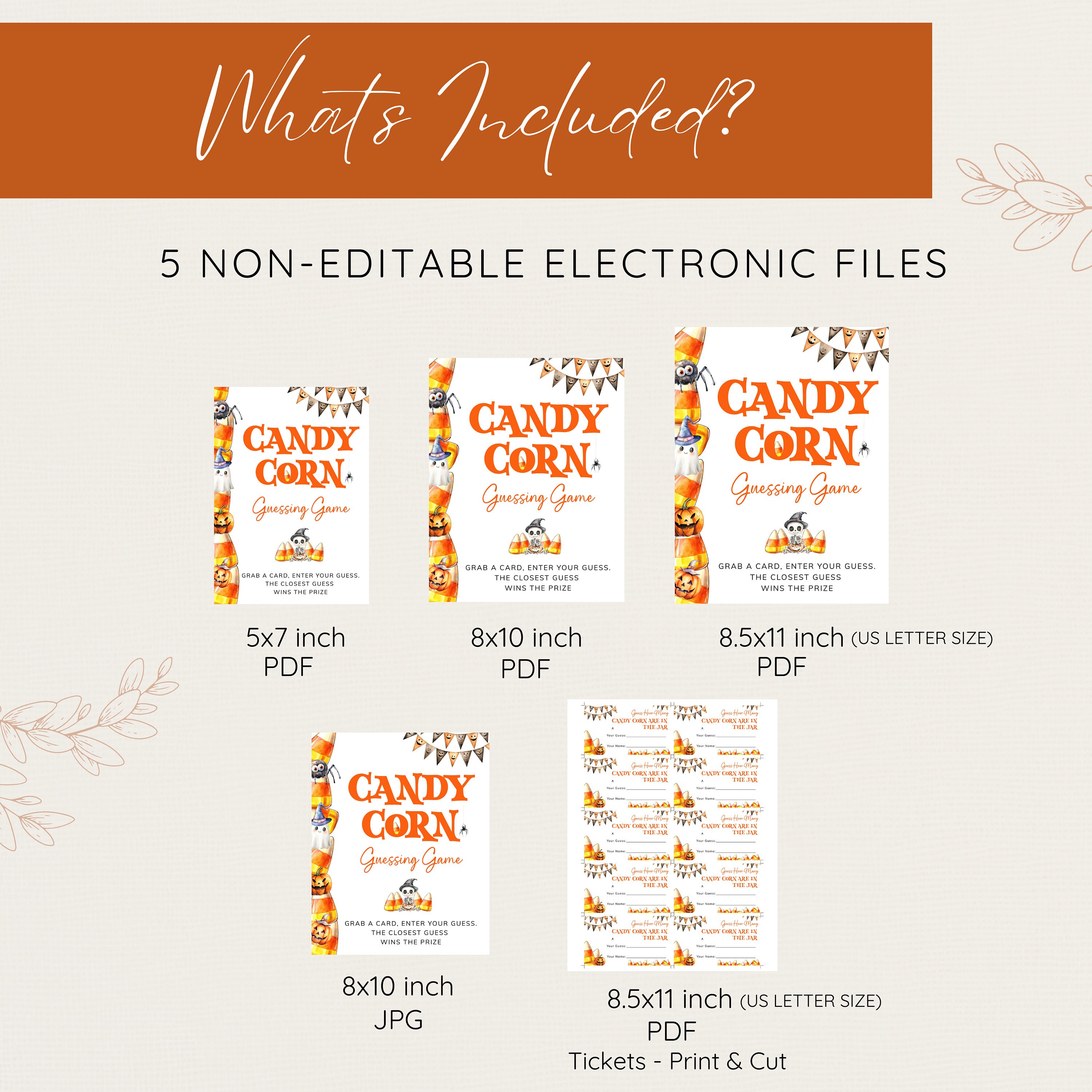 Candy Corn Guessing Game, How Many Candy Corn Are in the Jar, Halloween ...
