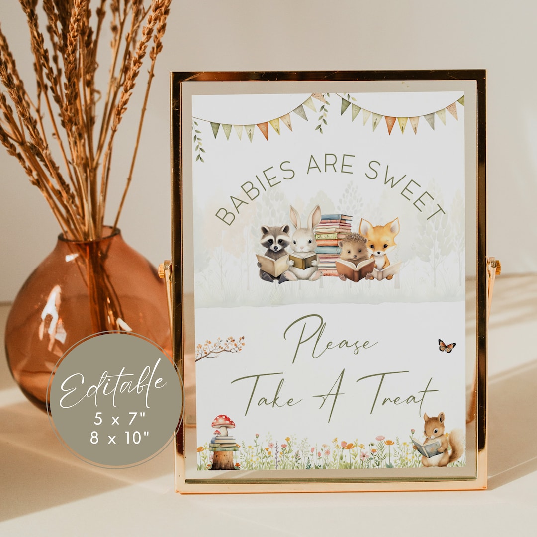 Storybook Baby Shower Favor Sign, A New Chapter is About to Begin ...