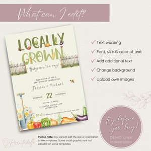 Locally Grown Baby Shower Bundle, Farmers Market Theme Pack in Sage ...