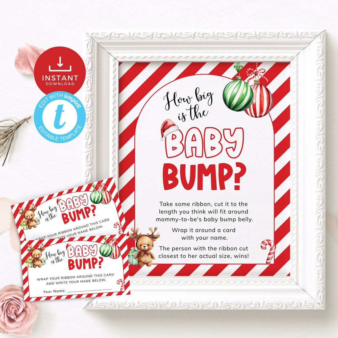 Merry Little Baby Bump Measure Game, Christmas How Big is Mommy's Belly ...
