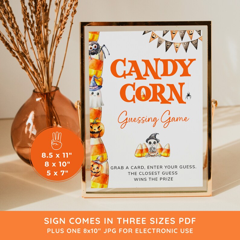 Candy Corn Guessing Game, How Many Candy Corn Are in the Jar, Halloween ...
