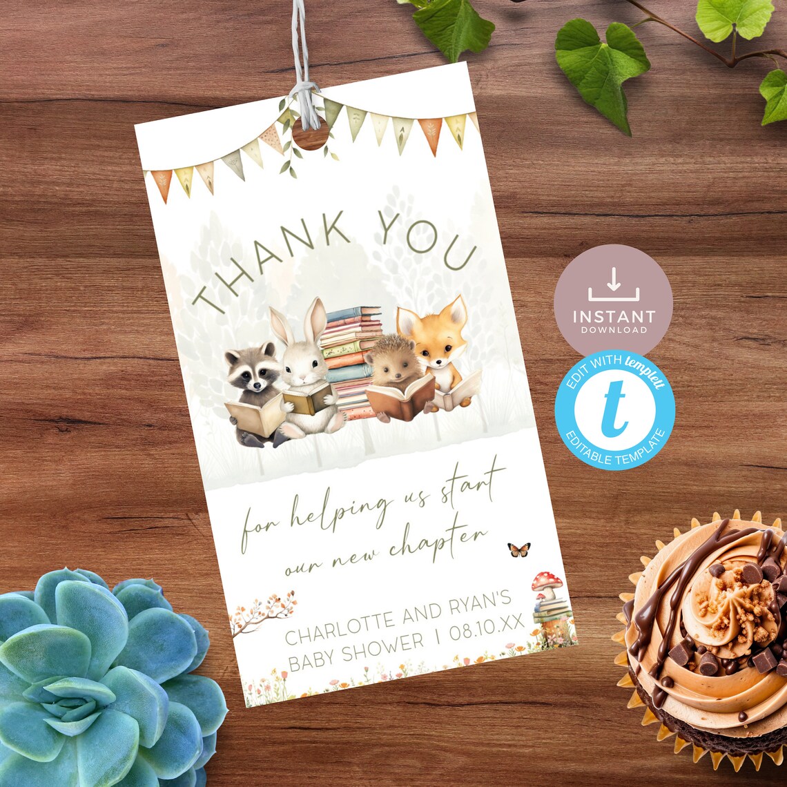 Storybook Baby Shower Favor Tag, A New Chapter is About to Begin Thank ...