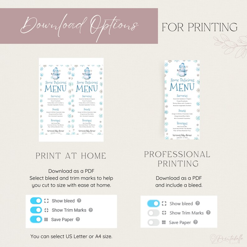 Winter Themed Menu Template, Dusty Blue Snowman Food List, Blue ...