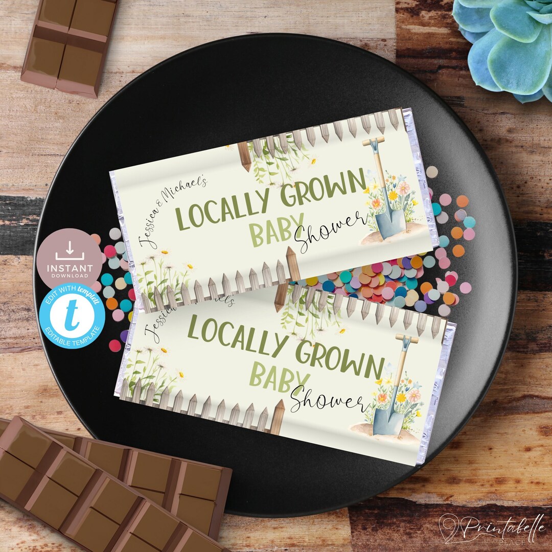 Locally Grown Baby Candy Bar Wrapper Template, Farmers Market Baby ...