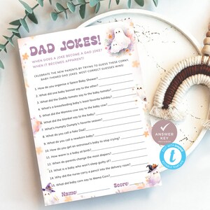 A Little Boo is Almost Due Dad Jokes Baby Shower Game, Halloween Guess ...