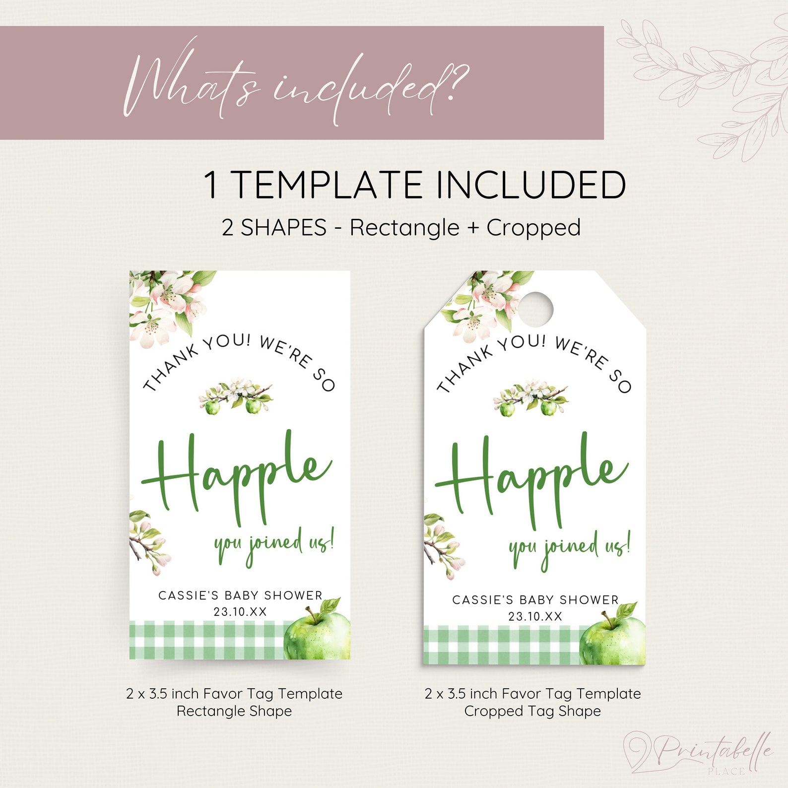 Apple Favor Tag Template, Apple of My Eye Favour Labels, Fall Fruit ...