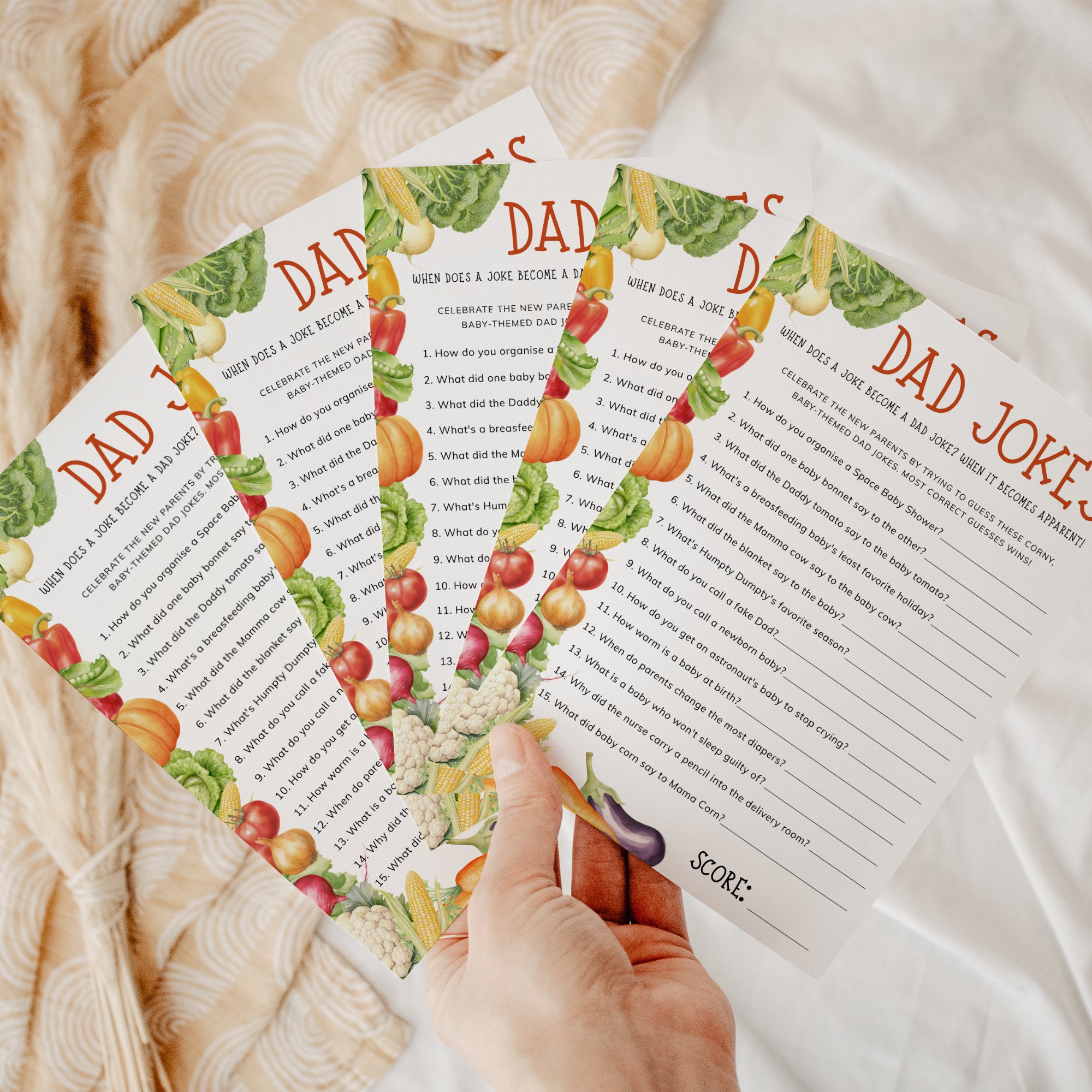 Locally Grown Dad Jokes Trivia Game Template for Farmers Market Baby ...