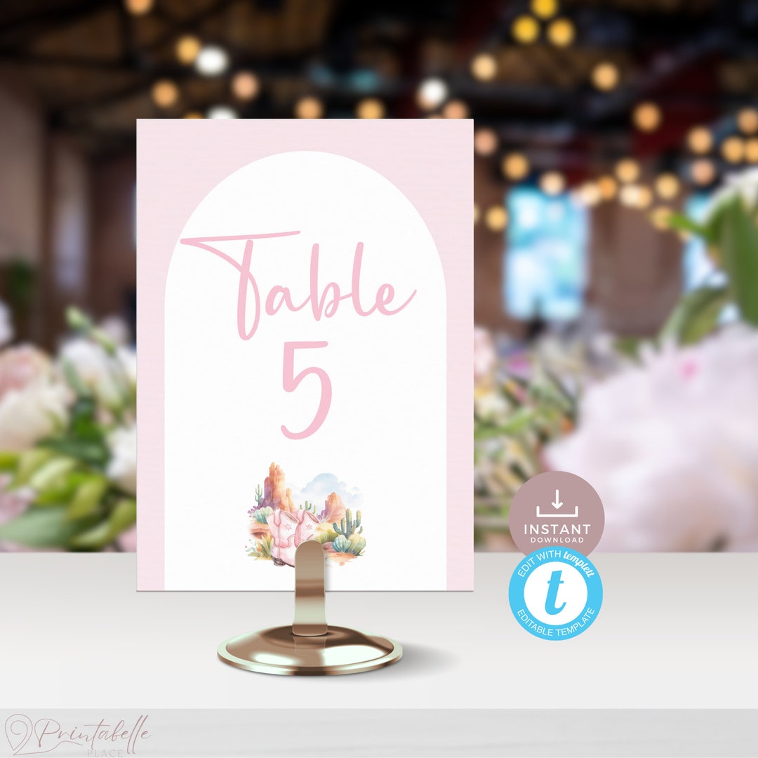 Cowgirl Baby Shower Table Numbers, Country Western Table Name Sign ...