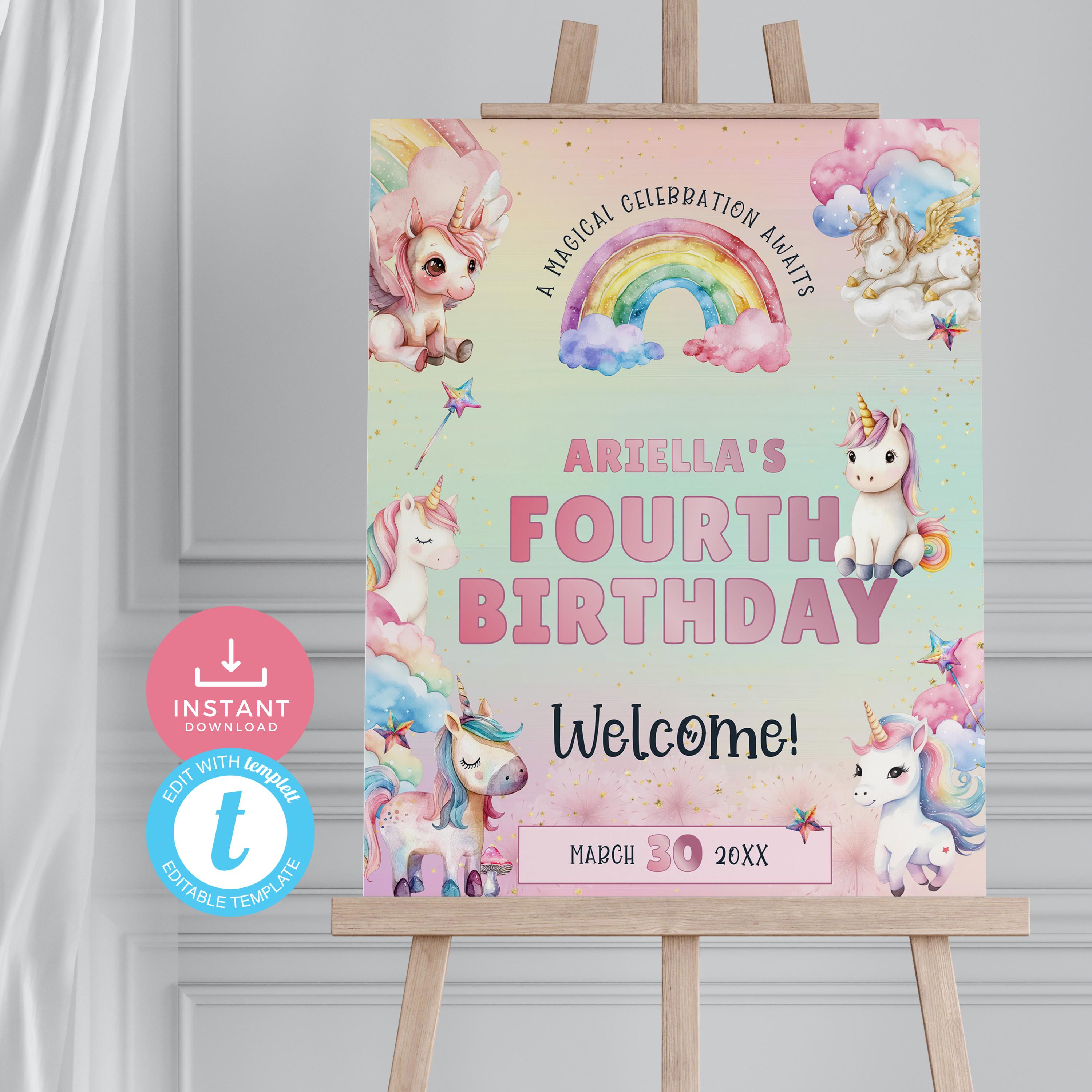 Unicorn and Rainbow Birthday Party Bundle: Magical Pastel Theme ...