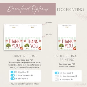 Apple Thank You Card Tent Fold, Apple Tree Baby Shower Note Card of ...