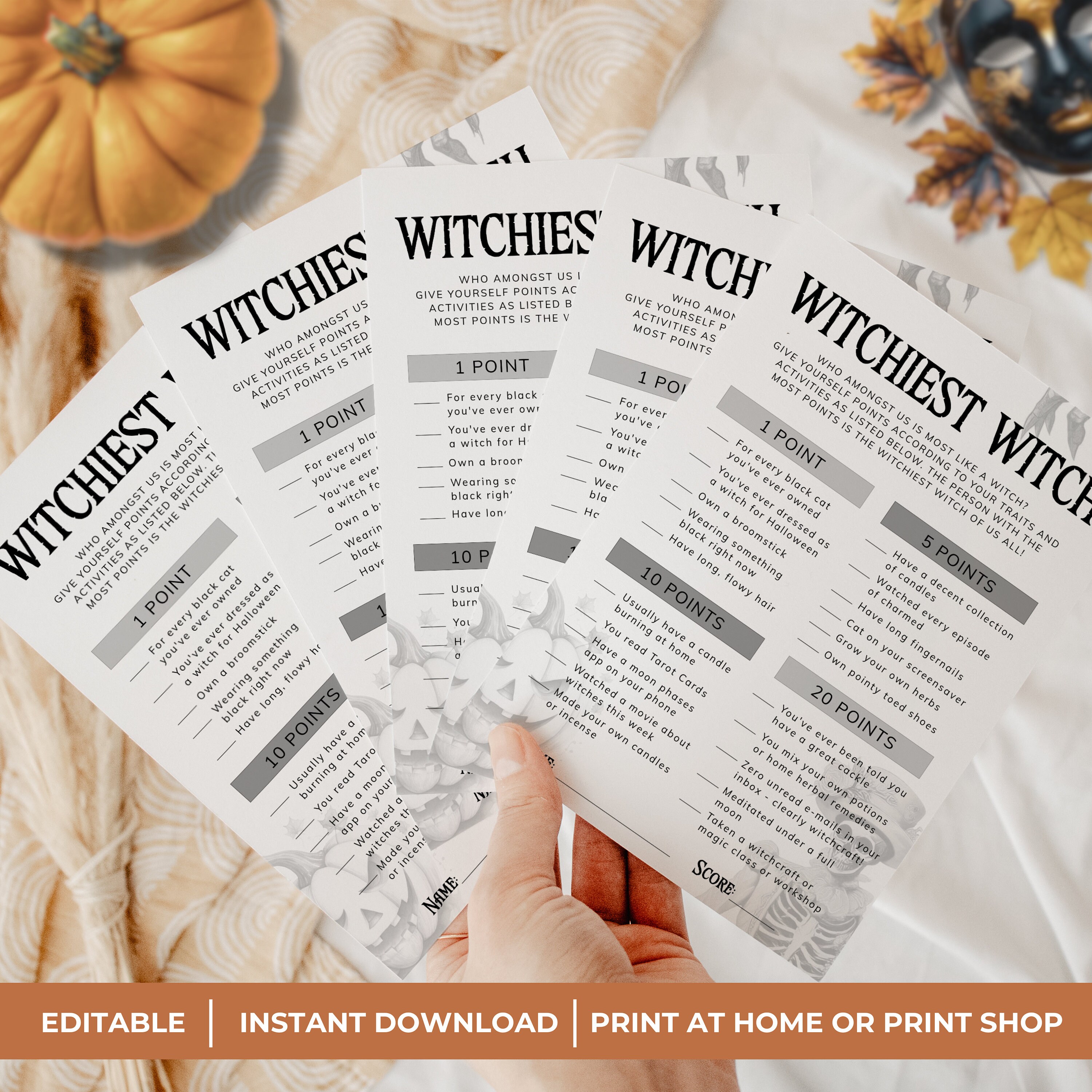 Halloween Witch Icebreaker Game, Witchiest Witch Test, Funny Points ...