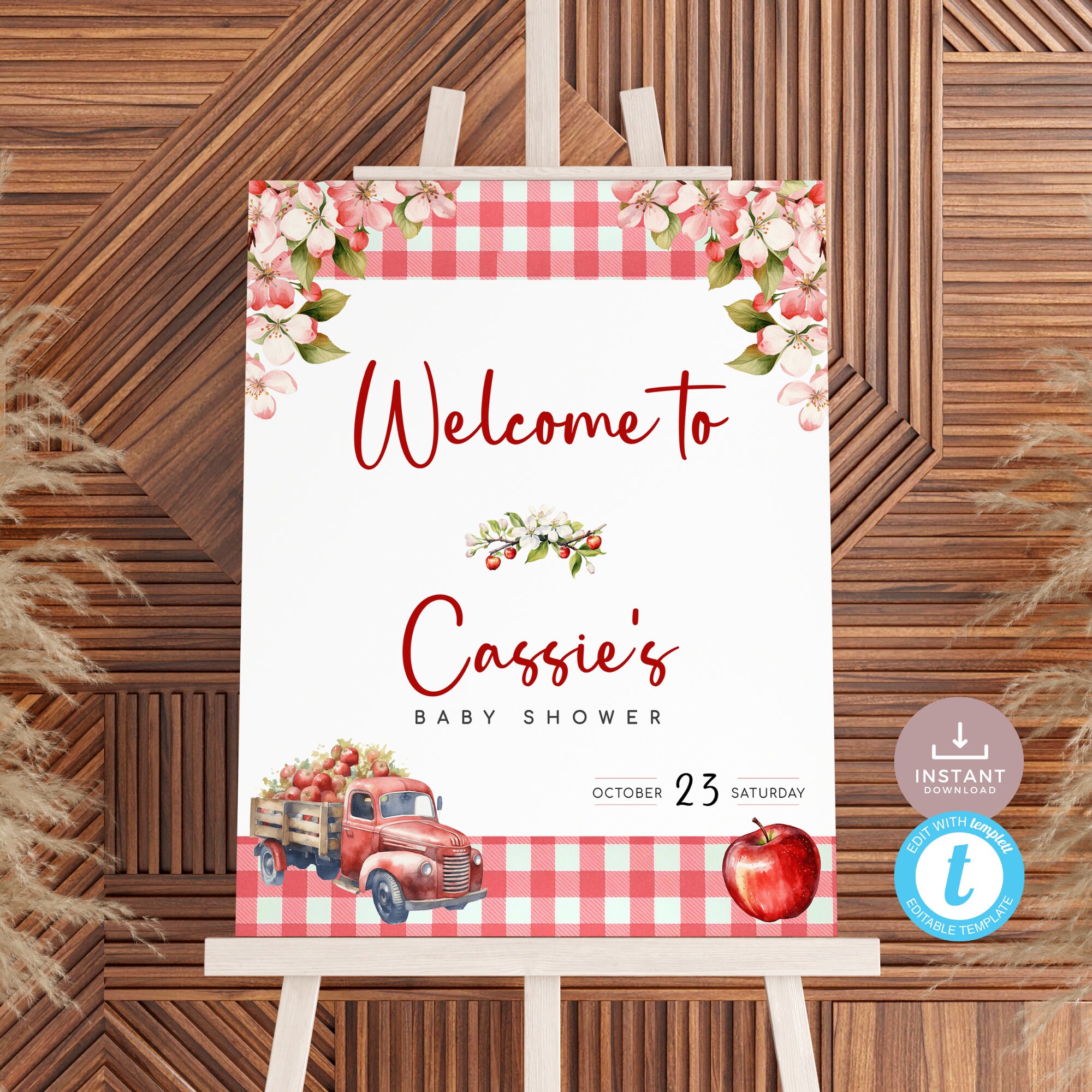 Apple of Our Eye Baby Shower Welcome Sign. Multiple Sizes, Editable ...